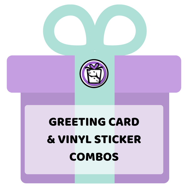 Greeting Card + Vinyl Sticker Combos